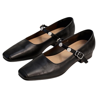 ENZ法式复古方头玛丽珍单鞋