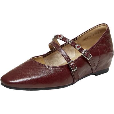 百思图2026春季新款羊皮玛丽珍鞋小皮鞋方头浅口女单鞋BN530AQ6