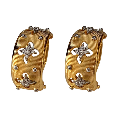 XMR欧美金属拉丝四叶草耳环