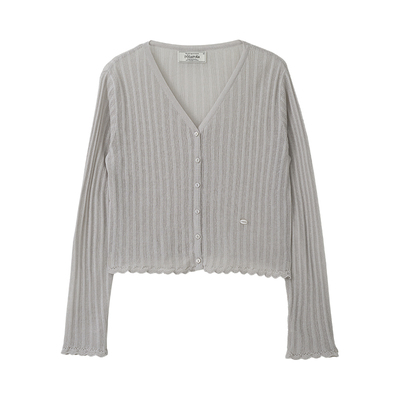 [张元英同款]ROLAROLA2025春新款法式长袖针织开衫女防晒上衣