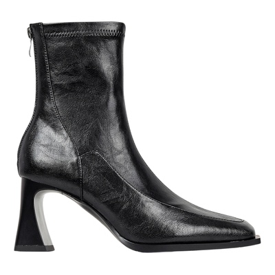 fed弹力瘦瘦靴气质方头高跟短靴