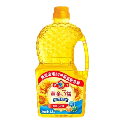 【张若昀同款】多力食用油家用低油烟黄金3益葵花籽油1.8L瓶