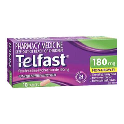 澳大利亚直邮Telfast 快速抗敏脱敏片180mg 10片/盒