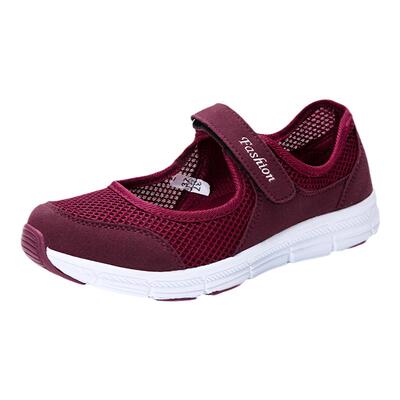 防滑软底透气妈妈鞋老人网面