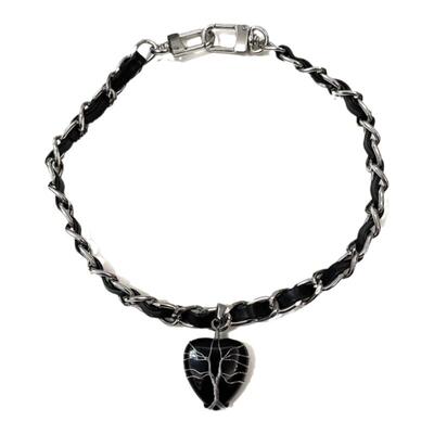 爱心捆绑皮绳编制锁骨情侣项链