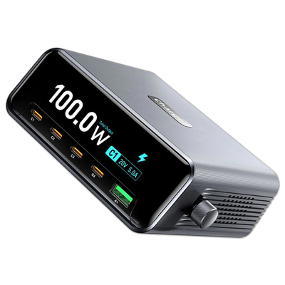 100W桌面数显快充头pd英标充电器