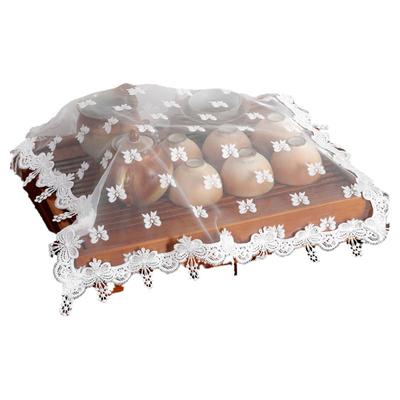 盖巾蕾丝网纱植绒设计