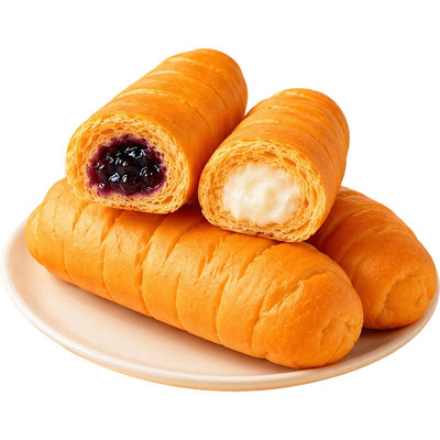 儿童胡萝卜面包蓝莓酱酸奶夹心胡萝卜原浆面包维C蛋白质休闲零食
