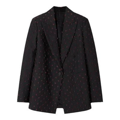 LANVIN浪凡撞色西装绵羊毛外套