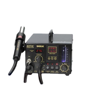 傲月AOYUE 968A+ 双数显 系统 热风枪+焊台+吸烟 拔焊台 三合一