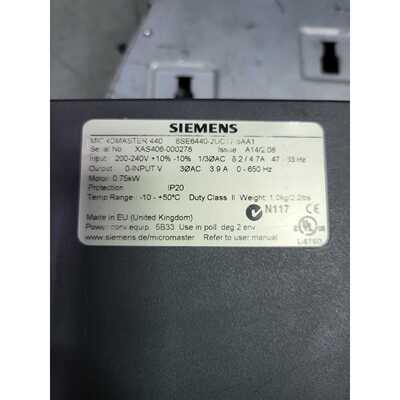 变频器0.75KW6SE64402UC175AA
