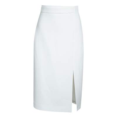 罗衣气质白色开叉半身裙