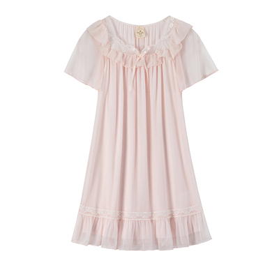 宫廷公主风自带凉感网纱家居裙