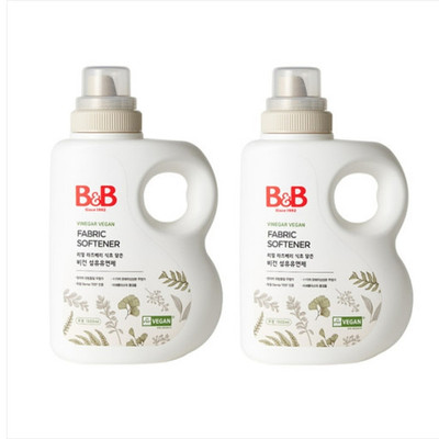 韩国直邮B&B保宁进口新款VEGAN天然柔顺剂1500ml*2瓶温和宝宝专用
