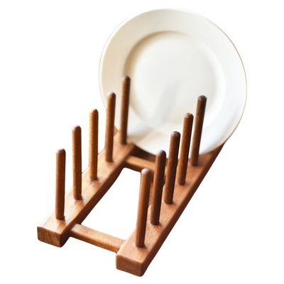 防霉台置单层盘子架小钟名木实木