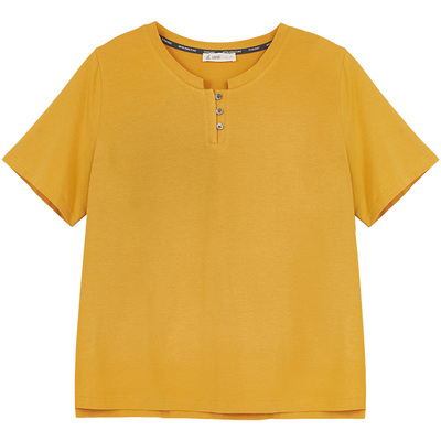 铜牛艾草滑爽棉纯色短袖T恤