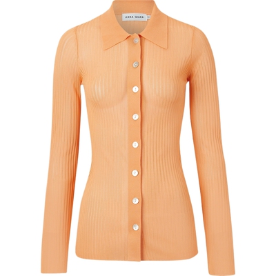 ANNA QUAN春夏女士罗纹弹力针织上衣