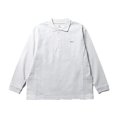 snowpeak雪峰2025秋冬户外Heavy长袖Polo衫条纹T恤男女款衬衫领