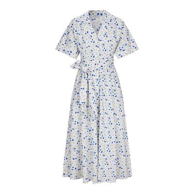 MOUSSY 春季新品法式浪漫系带碎花衬衫连衣裙028ISA33-2371