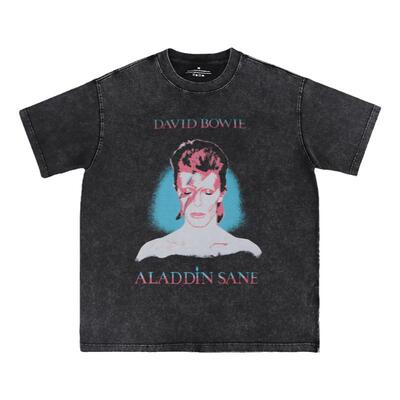 DavidBowie水洗做旧复古短袖T恤