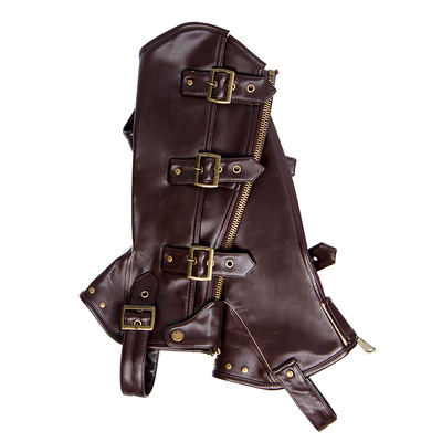 皮革铆钉马靴靴套腿套蒸汽大陆