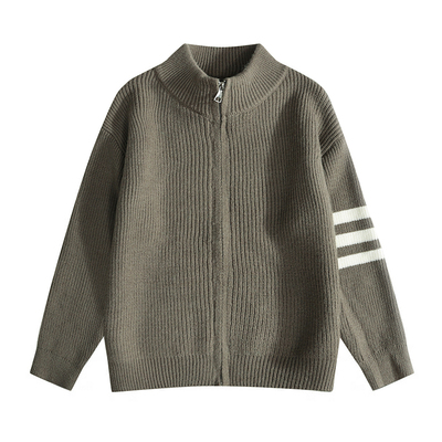 复古圆领开衫毛衣服针织衫外套男