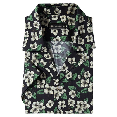 GIEVESCHARLES古巴领休闲衬衫