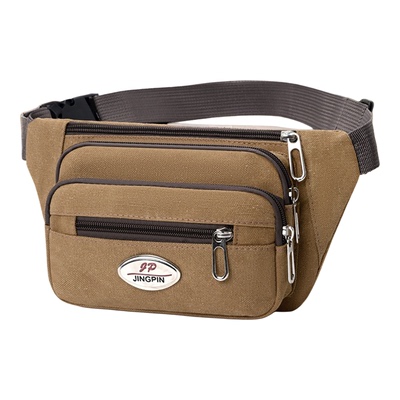 高档加厚耐磨帆布男士户外腰包