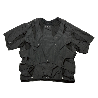 解构废土小众镂空层次COS短袖T恤