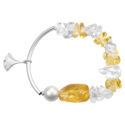 zeroline招财黄水晶手链女纯银