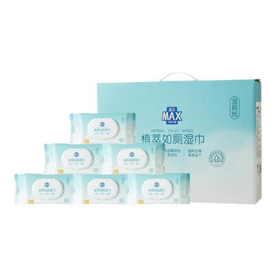 盒马MAX  植萃如厕湿巾 80片*6包EDI纯水过滤不含酒精无荧光剂