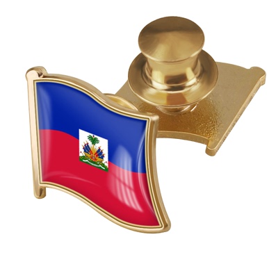 海地商务镀金胸针国旗徽章