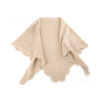 沙漠王三角镂空羊绒披肩软糯保暖