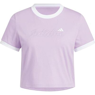 Adidas/阿迪达斯官方正品S GFX TEE女士微短款时尚休闲短袖KC5436