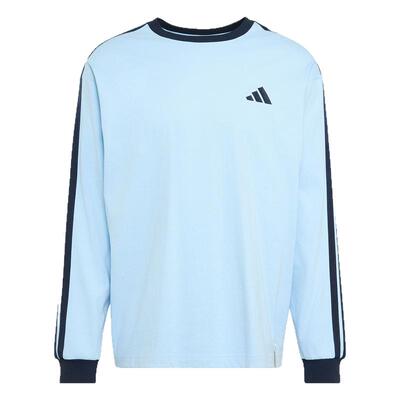 adidas阿迪达斯三条纹棉质运动衫套头男ESSENTIALS长袖T恤 KU6446