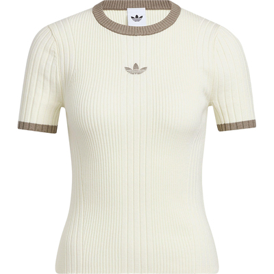 Adidas/阿迪达斯正品三叶草女士运动针织休闲修身日常短袖KS8494