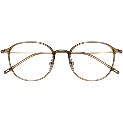 超轻纯钛6g茶色近视眼镜女显白