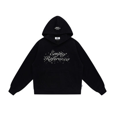 珍珠LOGO长袖连帽卫衣