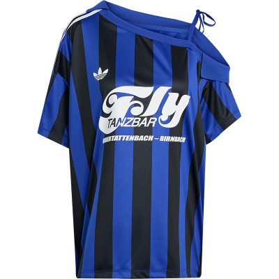 Adidas/阿迪达斯官方正品三叶草女士运动竖纹露肩透气球衣KD2278