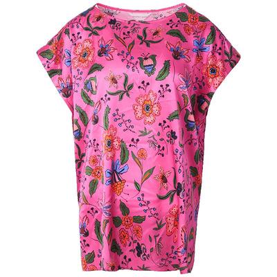 阁兰秀深玫红色数码印花上衣