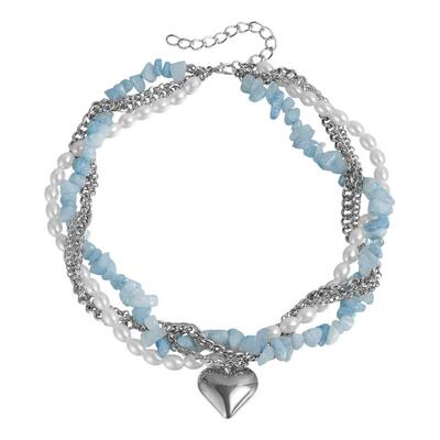 Norns欧美波西米亚缠绕夸张桃心多层项链女短款清冷性感necklace