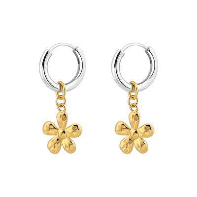 LAZY CIRCLES五瓣花双色耳环女日常可拆卸吊坠春季新品耳饰
