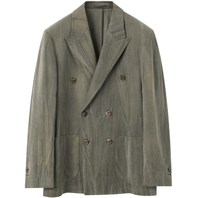 JDV商场同款绿色男士戗驳领西装