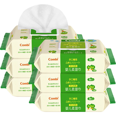 Combi/康贝80抽*6包手口湿巾