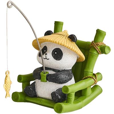 熊猫钓鱼摆件工位稳定情绪神器办公桌面装饰可爱治愈解压女生礼物