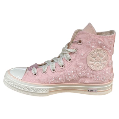 匡威女子2025春季新款清新桃花潮流休闲鞋帆布鞋高帮板鞋A13850C