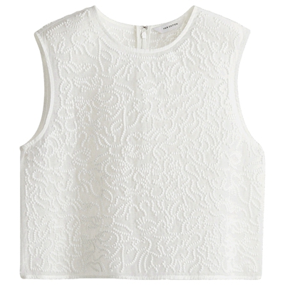 HM S/S女装背心春季时尚无袖透视刺绣吊带上衣1282948