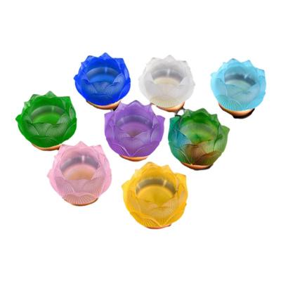 古法琉璃蜡烛台佛前供灯摆件包邮