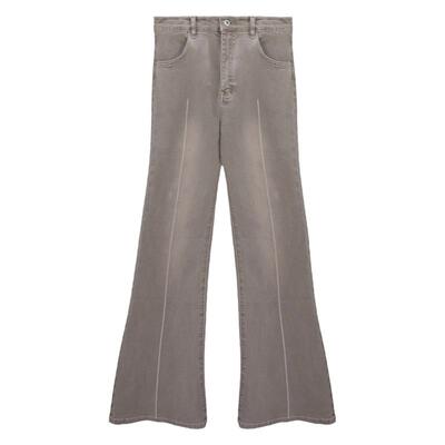 高腰长款丹宁布秋冬牛仔裤