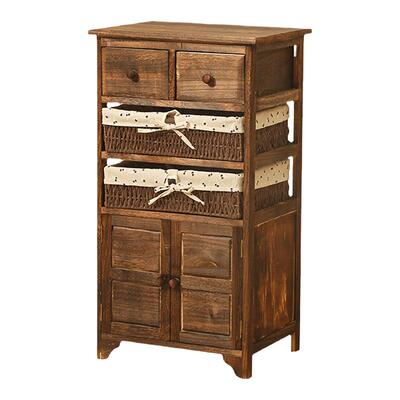 藤编储物边柜实木床头柜收纳柜子